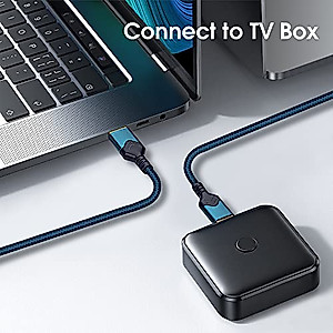 USB 3.0 Male to Male Cable, USB A to USB A High Speed Data Cord Compatible with Hard Disk Drive/Laptop Cooler/Set-top Box/DVD Player/TV/Camera and More (1 FT, Black)