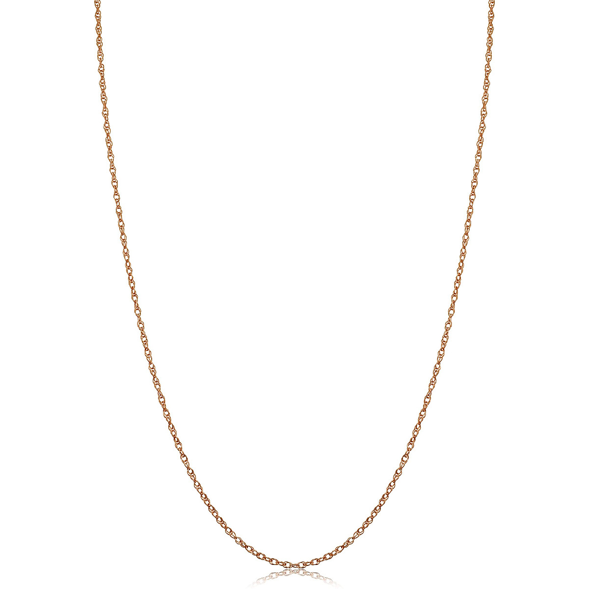 Kooljewelry 14k Rose Gold Rope Chain Pendant Necklace (1 mm, 24 inch)