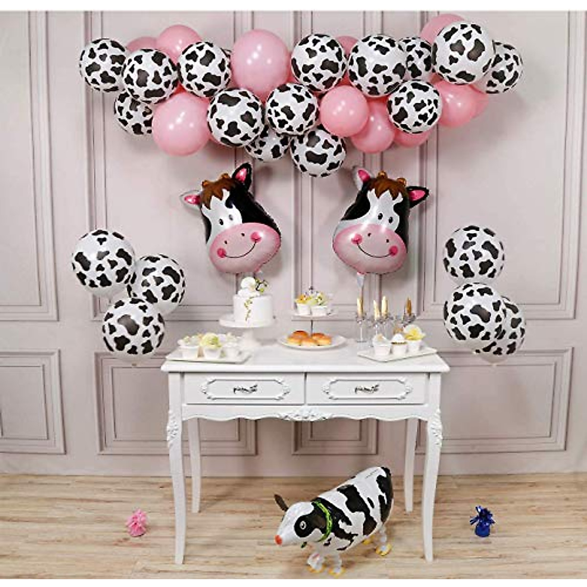 5 Pcs Walking Cow Balloons Walking Animal Balloons Farm Animal Balloon Cow Cartoon Animals Mylar Balloon Can't Float Cow Foil Balloon Kit Animal Theme Birthday Party Decoration,Cow