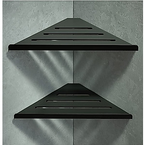 XiangYi 2 Pack Corner Shower Caddy, Adhesive Bathroom Shelf Wall Mounted, No Drilling Kitchen Racks Shower Caddies, Storage Organizer for Bathroom, Toilet, Kitchen and Dorm,Stainless Steel Black