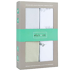 Ely's & Co. Adjustable Swaddle Blanket Infant Baby Wrap 2 Pack (Sage, 0-3 Months)