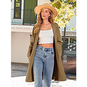 LILLUSORY Women's Oversized Long Cardigan Sweaters 2024 Fall Trendy Coatigan Jackets Knit Business Casual Outfits Camel