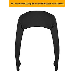 SATINIOR 4 Pieces UV Protection Cooling Shawl Sun Protection Arm Sleeves with Finger Hole(Black)