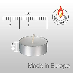 Tealight Candles - 4 Hours - Giant 100,200,300 Bulk Packs - White Unscented European Smokeless Tea Lights for Shabbat, Weddings, Christmas, Home Decorative- 100 Pack