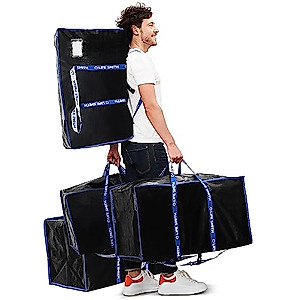 Clothing Storage Bags with Zipper - 4 Pack of Heavy Duty Moving Bags Extra Large - Dorm Storage Moving Tote Bag - Packing Bags for Moving Dorm Room Essentials, Pillows, Bedding & Blankets