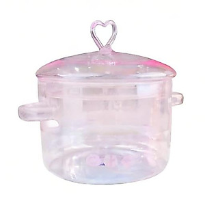 Cooking Pot Lid Retro Double Handle Stew Pot Borosilicate Cookware Soup Stews