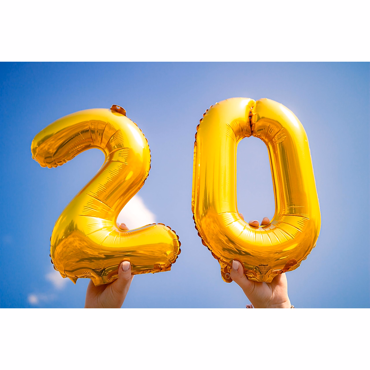 [10] 16" Number Gold Foil Balloons 0-9 set, Mylar Aluminum Hanging Numbers for Graduation Birthday Party Decorations Christmas New Year eve (10 Pcs)