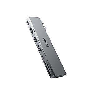 Anker USB C Hub for MacBook, Anker 547 USB-C Hub (7-in-2), Compatible with Thunderbolt 4 USB C Port, 4K HDMI, USB C and 2 USB A Data Ports for MacBook Pro 13 Inch, MacBook Air M1 / M2, and More