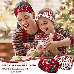 Jutom 12 Pieces Christmas Twisted Headbands Snowflake Elastic Turban Headband Multi-style Headband Christmas Bell Non Slip Hair Accessories Wide Knot Hair Bands Headwrap for Women (Simple Pattern)