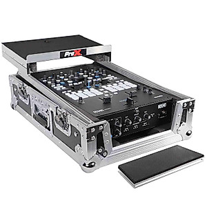 Artist Unknown Prox XS-RANE72LT 11" ATA-300 Style Gig Ready Flight/Road Case with Laptop Shelf for Rane Seventy-Two DJ Mixer, Silver on Black