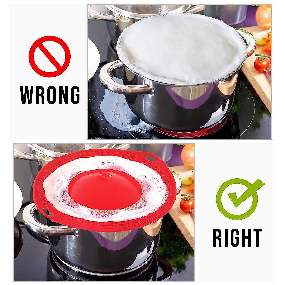 Boil Over Spill Stopper - Over Spill - Spill Stopper Lid Cover - Boil Over Disk - Spill Stopper Lid Cover Silicone Boil Over Safeguard Pot - No Spill Lids - Milk Spill Stopper - Pot Boiling Over