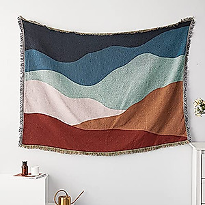 ESTELLEF Boundless Hill Sea Sofa Throw Blanket for Couch Bed Soft Decorative Woven Knit Throws Reversible Dust-Proof Line Blanket for Chair,Sofa,Living Room,Bedroom (Size : 180x260cm/70.8x102.3in)