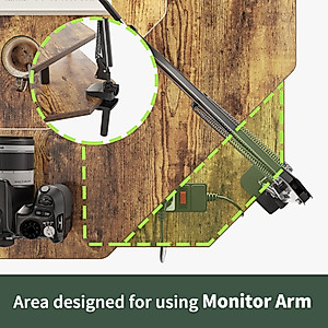 FEZIBO L Shaped Standing Desk with LED Strip & 2 Drawers, Triple Motors Supports 330 lbs, Upper and Lower Storage Shelves Available, Electric Height Adjustable, for Home Office, Rustic Brown