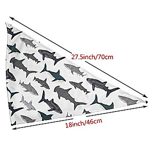 Sharks Nautical Boys Dog Bandana,Dog Bandanas Triangle Bibs Scarf Accessories for Small Medium Large Dogs Cats Pets Animals