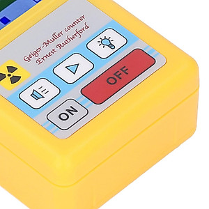 BR 6 Geiger Counter Nuclear Radiation Detector Monitor Dosimeter with LCD Display, Portable Handheld Radiation Monitor Meter for Home Outdoor Industry Laboratories (Yellow)