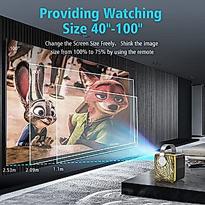 Madevil Mini Projector LCD Handheld Portable Video Projector 1080P HD Projector with 4500 Lumens Movie Beamer Compatible with HDMI USB AV Interfaces and Remote Control for Home and Outdoor