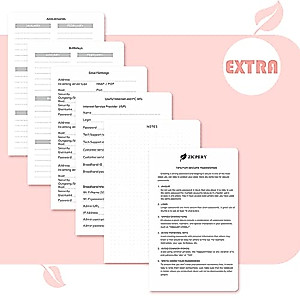 ZICPERY Password Book with Alphabetical Tabs - Premium Leatherette Hardcover Internet Password Keeper Logbook - Untitled Medium Size Password Notebook & Organizer for Home or Office (Rose Gold)