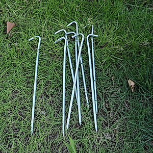 MySit 9" Tent Stakes Inflatable Stake 30 Pack, Heavy Duty Galvanized Metal Tent Pegs Garden Staples Ground Pins Camping Fence Hooks for Inflatables, Outdoor Garden Christmas Decorations, Trap
