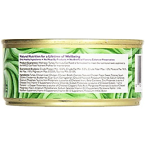 Wellness Natural Pet Food Complete Health Grain Free Wet Canned Cat Food, Turkey, 5.5 Ounce (Packaging may vary)