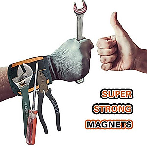 Magnetic Wristband with 15 Strong Magnets for Holding Screws, Nails, Drill Bits, Unique Cool Tool Christmas Birthday Gifts Gadgets for Men, DIY Handyman, Father/Dad, Husband, Boyfriend, Him, Women