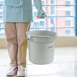 Uumitty 4 Packs 14 Quart Commercial Cleaning Pail, Round Utility Bucket with Handle, Plastic Water Container Cleaning Bucket