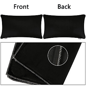 8-Pack 100% Cotton Comfortable Solid DIY Decorative Throw Pillow Case for Christmas Halloween Couch Sofa (4-Pack White and 4-Pack Black)