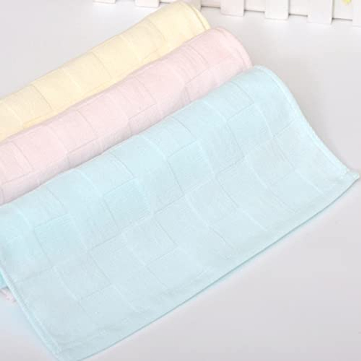 BENBOR 30x30cm Face Towel Square Towels for Washing Face Drying Hair Towels Cleaning Towel Face Cloths for Baby Kids Adult - Pink
