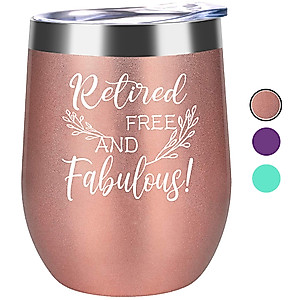 Retired Free and Fabulous - Fun Happy Retirement Gifts for Women - Retirement Gifts for Women, Men, Coworkers, Sisters, Colleague, Mom, Aunt, Grandmother, Boss, Best Friends, Teachers, Nurses, Retiree