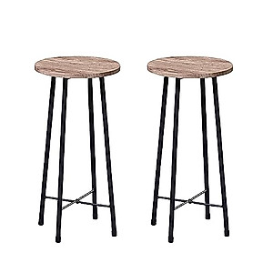 VECELO 24" Round BarStools, Modern Bar Stools Counter Height, Bistro Seats with Wood Surface, Simple Chairs for Living Room Dining Room, Breakfast Dinner Nap Conference, Maple