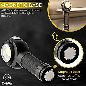 Pellet Grill Smoker LED Night Light - A 2-in-1 Light With a Magnetic Base That Attaches to The Front Shelf of Pellet Smokers or Blackstone Griddles to Illuminate Grilling Area at Night