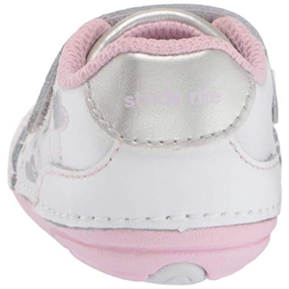 Stride Rite Girls Soft Motion Adalyn Athletic Sneaker, White/Silver, 4 Toddler