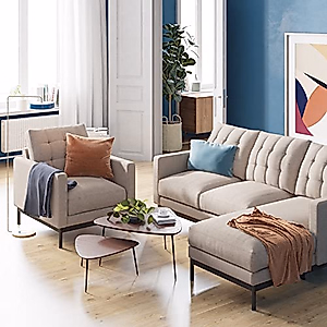 ZINUS Thompson Armchair / Tufted cushions / Green Tea Infused Foam Cushions / Tool-Free, Easy Assembly, Beige