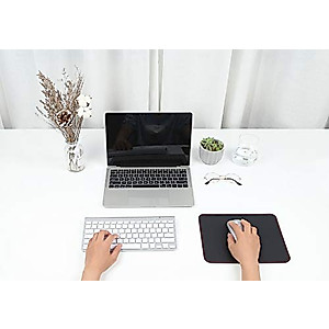 YSAGi 2 Pack Mouse Pads, Ultra Thin Waterproof PVC Leather Mouse Pad,Stitched Edges,Works for Computers, Laptop,All Types of Mouse pad, Office/Home(7.87''×9.84'',2 Pack, Black)