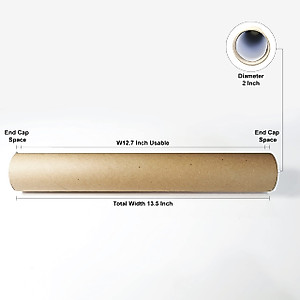 CAPTAIN Mailing Tube, 2 Pack, 13.5x2 Inch, Brown Kraft Cardboard, For Documents, Art, Posters