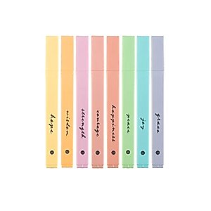 DiverseBee Bible Highlighters with Soft Chisel Tip, 8 Pack Assorted Colors Pens No Bleed, Quick Dry Highlighters Set, Cute Aesthetic Markers, Bible Study Journaling Supplies and Accessories (Pastel)