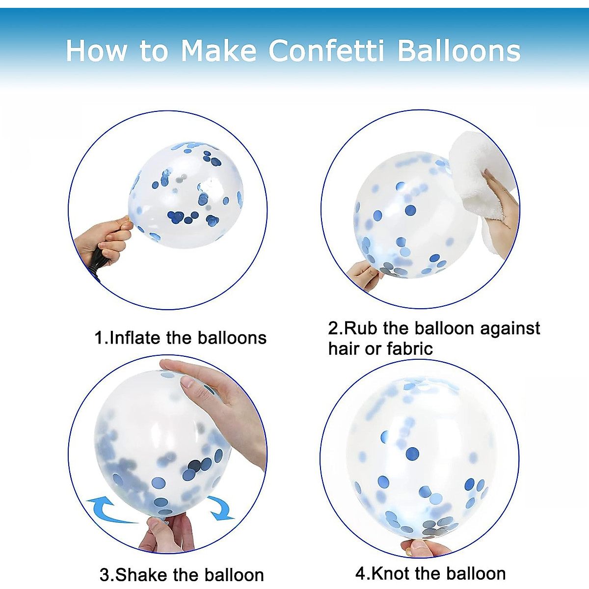 QueCemic Paw Print Balloons Set, 50pcs 12Inch Blue White Paw Print Balloons, Blue Latex Confetti Balloons for Birthday Baby Shower Wedding Graduation Pet Party Decoration