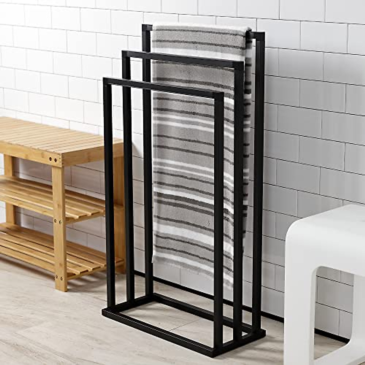 Kingston Brass SCC8330 Edenscape Freestanding 3-Tier -Towel Rack, Matte Black