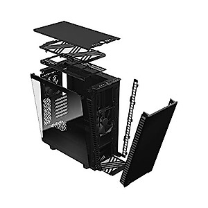 Fractal Design Define 7 Compact Black Brushed Aluminum/Steel ATX Compact Silent Dark Tinted Tempered Glass Window Mid Tower Computer Case