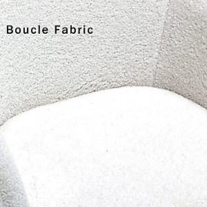 AtIGfaso with Wheels Ultra-Soft Plush Swivel Chair with Adjustable Height and 360-Degree Rotation,Combing Chair Ideal for Home Office or Bedroom, Ergonomic Design, Gold Base, Cream White Color