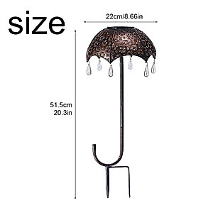 2PCS Solar Garden Lights Umbrella Art Lamp,Outdoor Waterproof Wrought Iron Plug-in Lawn Lamp,Landscape Yard Decor Projection Lighting for Yard Porch Lawn Backyard Landscape