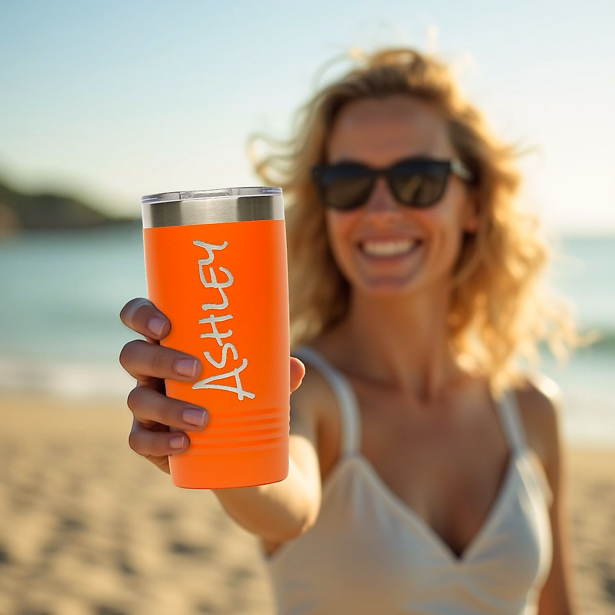 ETCHIFIED Personalized 20oz Stainless Steel Tumbler with Slider Lid - Vacuum Insulated Travel Mug, Add a Name - Keeps Hot or Cold for Hours