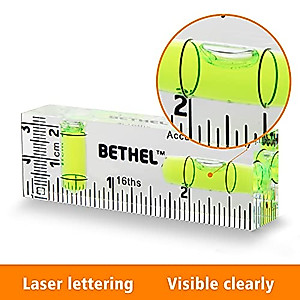 T-Type Level Mini Bubble Level Two directions Spirit Level Shatterproof Cross Check Bubble Level Picture Hanging Levels Mark Measuring Instruments Layout Tools (75×25×15(MM))