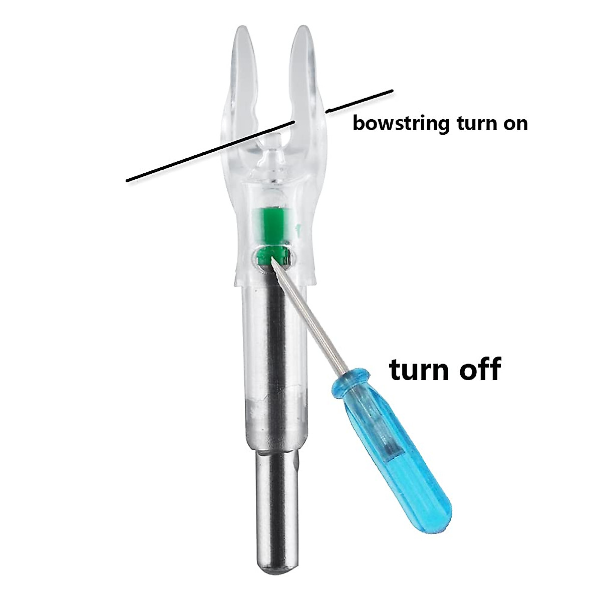 Ellen Archery 6PCS New X Lighted Nock Universal LED S Nock Fit Arrows .204 .233 .244 .246 Inside Diameter Automatically Bowstring Screwdriver Included (Green)