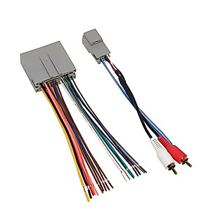 RED WOLF Replacement for Ford 2006-2012, Lincoln 2006-2010, Mercury 2006-2009 Aftermarket Stereo Install Wiring Harness with RCA Adapter, Radio Antenna Adapter Plug Connector