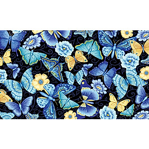 Toland Home Garden 800024 Blue Butterfly Summer Door Mat 18x30 Inch Spring Outdoor Doormat for Entryway Indoor Entrance