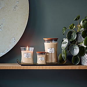 WoodWick Large Hourglass Candle, Vanilla Bean Scent, Crackles as it Burns, Premium Soy Blend Wax, 21oz, Perfect for Gifting