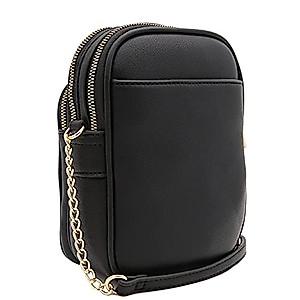 FashionPuzzle Multi Pocket Casual Crossbody Bag (Black) One Size