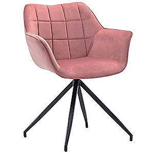 Duhome Velvet Accent Chair,Mid-Back Dining Arm Chairs Modern Upholstered Contemporary Chair Pink 1pcs