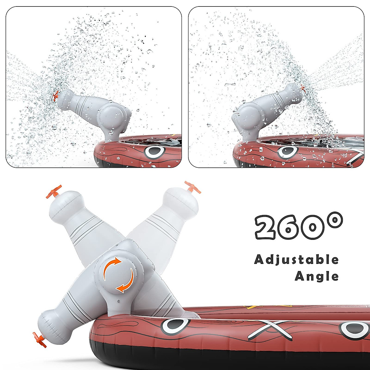 Jasonwell Inflatable Kiddie Pool Sprinkler - Splash Pad for Kids Toddler Pool Outside Children Ball Pit Pirate Ship Baby Pool Swimming Wading Pool Summer Outdoor Water Toys for Boys Girls Dogs