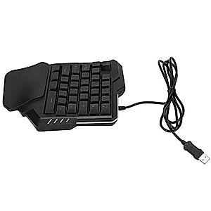 One Handed Keyboard, Wide Compatibility Plug and Play Ergonomic Design Accurate Control 35 Keys Mini Gaming Keyboard for Home for Game for Dorm